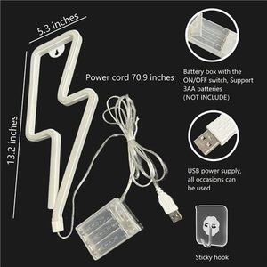 Accents | Neon Signs Lightning Bolt Neon Light Sign For Decor Battery ...